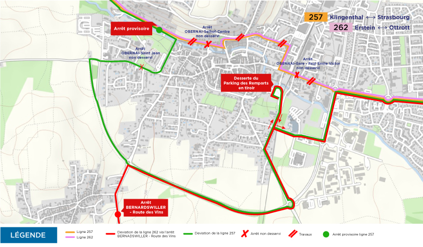 Travaux Obernai CTBR : Compagnie des transports du Bas-Rhin